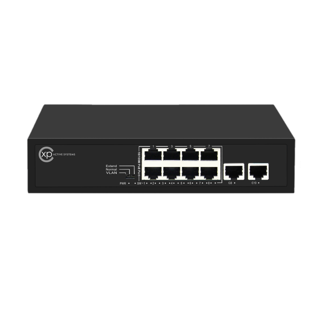 XPS-1008-10P – 8 Port 10/100 PoE + 2 Gigabit Unmanaged PoE Switch – XP ...