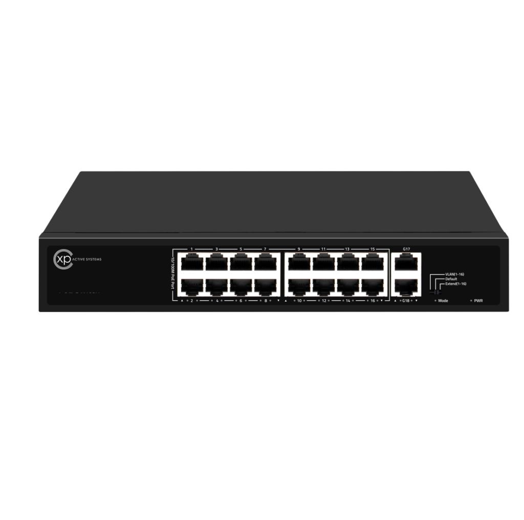 XPS-1008-18P – 16 Port 10/100 PoE + 2 Gigabit Unmanaged PoE Switch – XP ...
